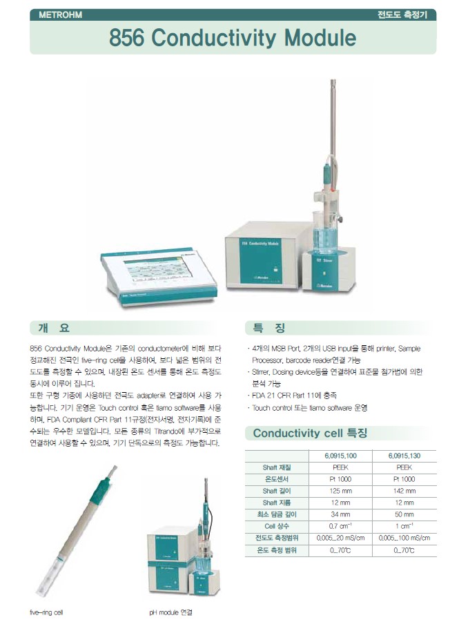 pH/Ion/Conductivity - 856 Conductivity module