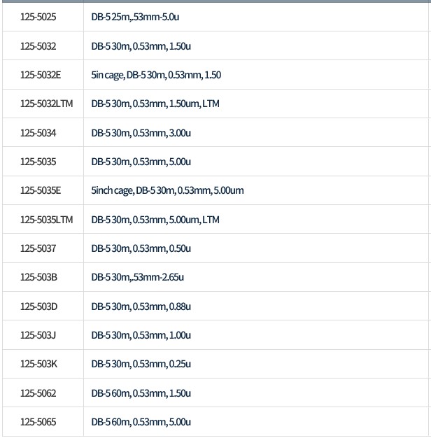 Capillary 컬럼 - DB-5